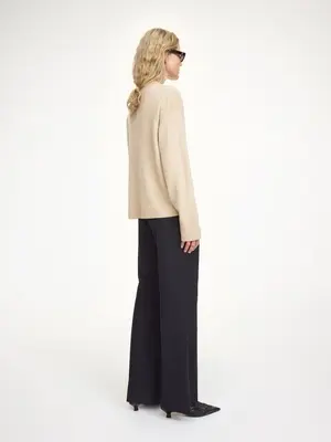 BY MALENE BIRGER Rosemarie Flared Wool Blend Trousers - Black