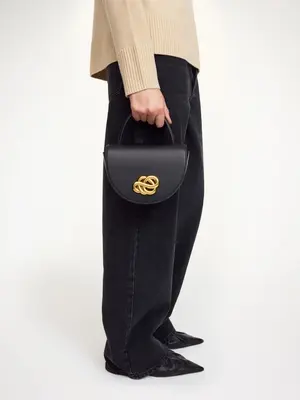 BY MALENE BIRGER Cebelli Leather Top Handle Bag - Black