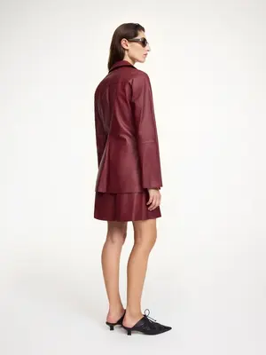 BY MALENE BIRGER Alleys Leather Shirt - Cabernet