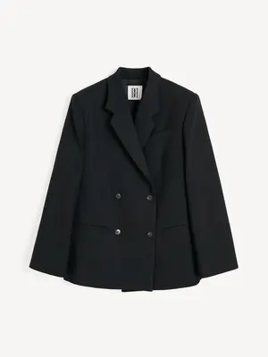 BY MALENE BIRGER Ramona Double-breasted Blazer - Black