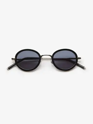 HOUSE OF DAGMAR Round Frame Sunglasses With Silver Tone Detailing - Black