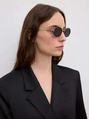 HOUSE OF DAGMAR Round Frame Sunglasses With Silver Tone Detailing