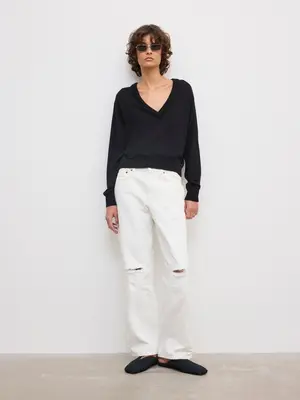 HOUSE OF DAGMAR Cashmere V-neck Jumper - Black