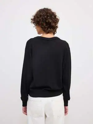 HOUSE OF DAGMAR Cashmere V-neck Jumper - Black