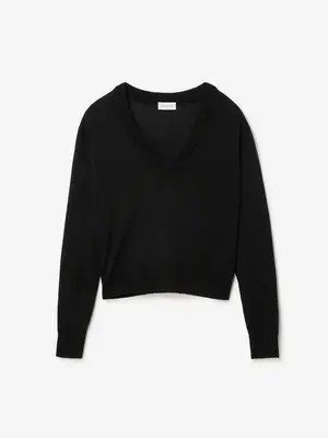 HOUSE OF DAGMAR Cashmere V-neck Jumper - Black