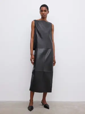 HOUSE OF DAGMAR Sleeveless Lambskin Nappa Leather Top