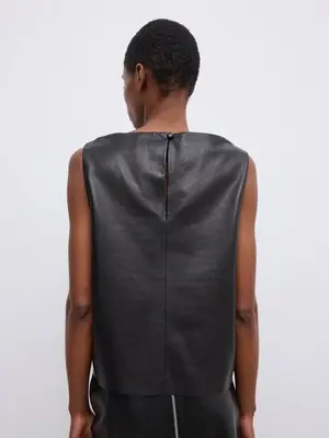 HOUSE OF DAGMAR Sleeveless Lambskin Nappa Leather Top