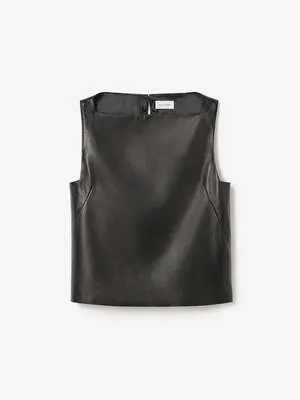 HOUSE OF DAGMAR Sleeveless Lambskin Nappa Leather Top