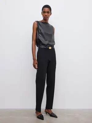 HOUSE OF DAGMAR Mid-waist Slim Fit Trousers