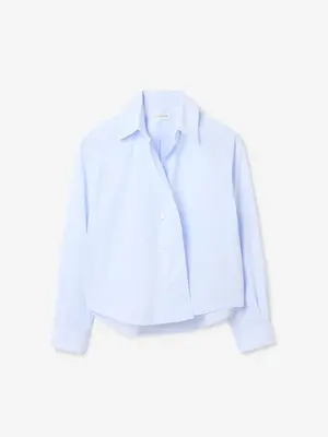 HOUSE OF DAGMAR Organic Cotton Cropped Shirt - Light Blue