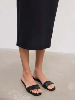 HOUSE OF DAGMAR Nappa Leather Flat Sandals
