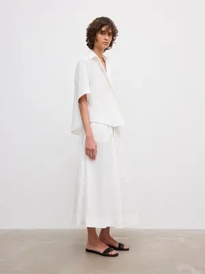 HOUSE OF DAGMAR Striped Cotton Jacquard Maxi Skirt