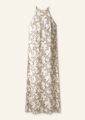 ME+EM Crepe Whimsical Print Slim Maxi Dress