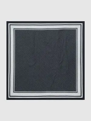 REISS Pollie Silk Polka-dot Square Scarf