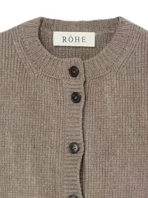 RÓHE Cropped Ribbed-knit Cardigan