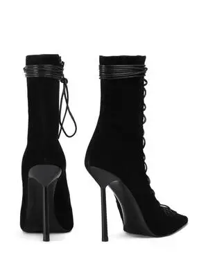 LE SILLA Colette Lace-up Stiletto Ankle Boots - Black