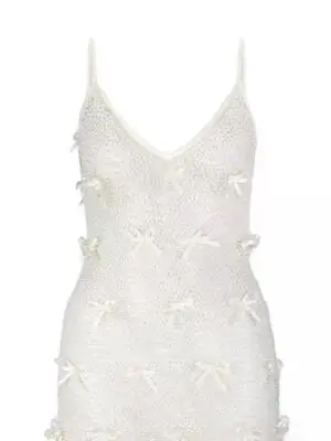 ATOIR Genevieve Bow Embellished Sequinned Maxi Dress - White