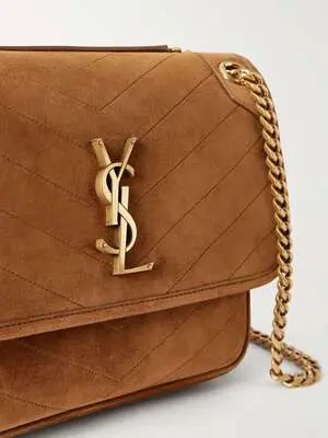 Saint Laurent Niki Suede Shoulder Bag