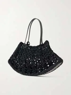 Magda Butrym Maya Crocheted Leather Tote - Black