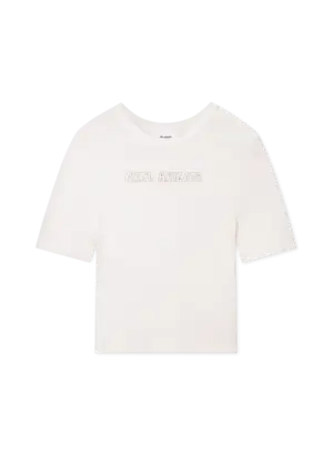 Axel Arigato Sheer Viscose Top With Contrast Stitch Embroidery - White