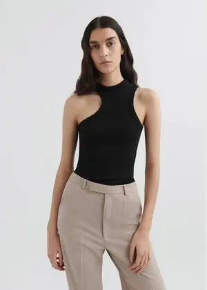 Axel Arigato Scoop Tank Top With Asymmetric Straps - Black