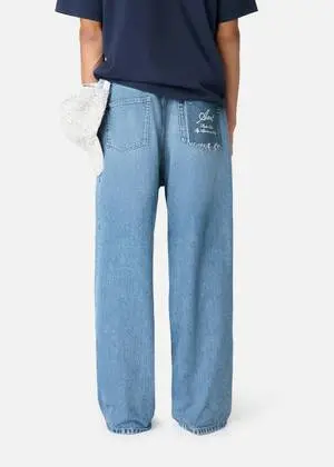 Axel Arigato Relaxed Fit Embroidered Jeans