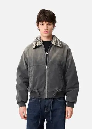 Axel Arigato Axis Denim Jacket With Removable Collar - Grey