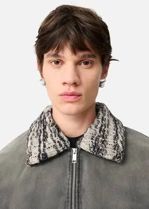 Axel Arigato Axis Denim Jacket With Removable Collar - Grey