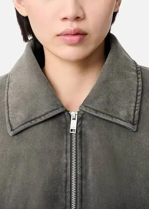 Axel Arigato Axis Denim Jacket With Removable Collar - Grey