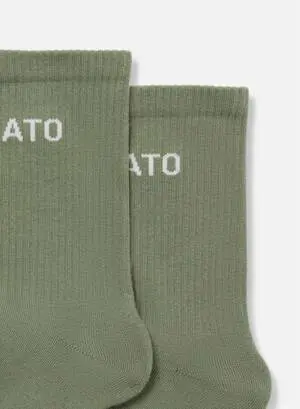 Axel Arigato Logo Crew Socks - Dusty Green