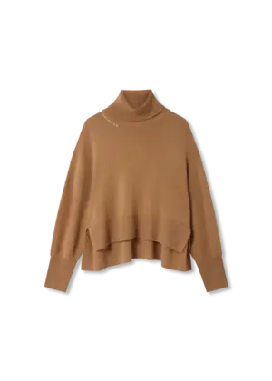 Axel Arigato Maeve Wool-blend Sweater With Embroidered Detail - Camel