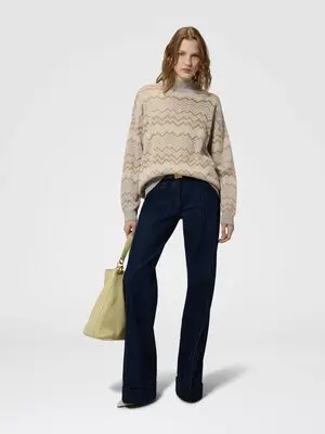 Missoni Zig Zag Viscose And Wool Turtleneck Sweater