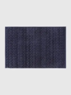 Missoni Chalk 60x90 Cm Cotton Zigzag Bath Mat - Blue