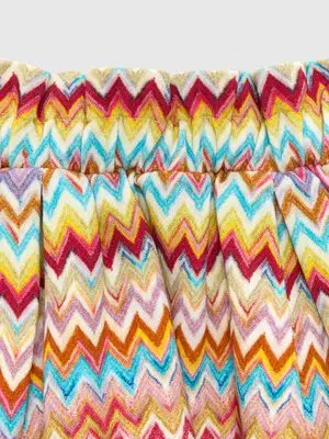 Missoni Pure Cotton Mini Skirt With Zig Zag Motif - Multicoloured