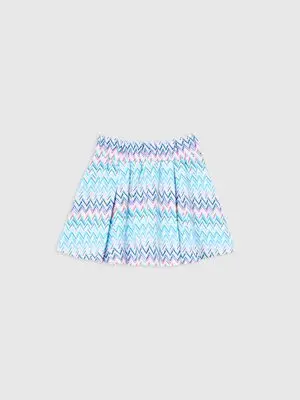 Missoni Zig Zag Motif Cotton Pleated Mini Skirt