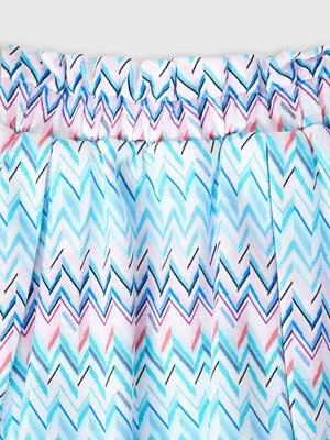Missoni Zig Zag Motif Cotton Pleated Mini Skirt