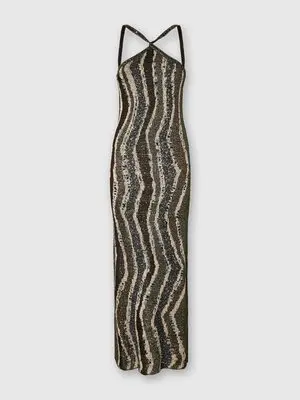 Missoni Long Dress With Wave Pattern - Brown
