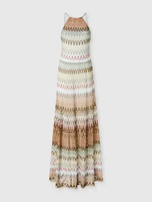 Missoni Zig Zag Lace Halterneck Maxi Dress - Multicoloured