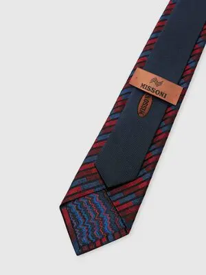 Missoni Silk Oblique Striped Neck Tie - Multicoloured