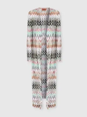 Missoni Cotton And Viscose Lamé Long Cardigan With Lace Motif - Multicoloured