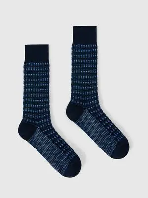 Missoni Mid-length Cotton-blend Socks With Check Pattern - Multicoloured