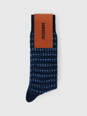 Missoni Mid-length Cotton-blend Socks With Check Pattern