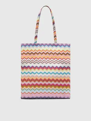 Missoni Leather And Canvas Shopper Bag - Multicoloured