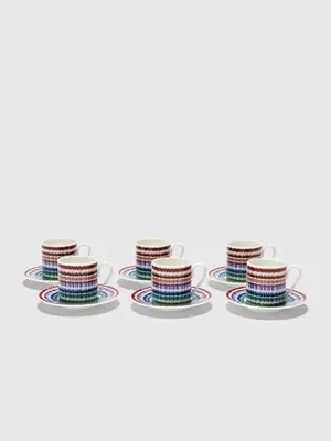 Missoni Waves Set Of 6 Coffee Cups & Saucers - Multicoloured