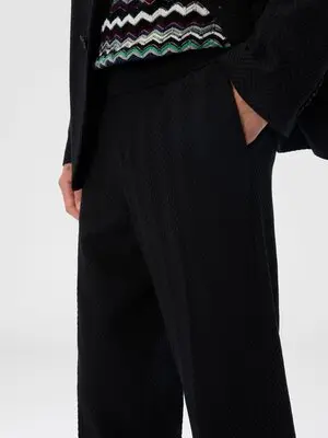 Missoni Straight Pants With Zigzag Pattern - Black