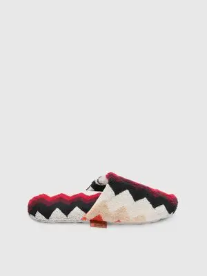 Missoni Best Cotton Terry Slippers Zig Zag - Red,multicoloured