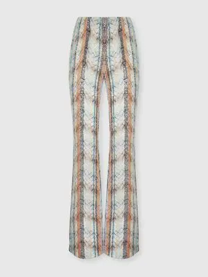 Missoni Technique Mixed Viscose Lamé Flared Trousers - Multicoloured