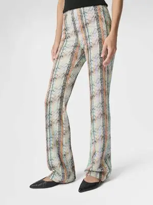 Missoni Technique Mixed Viscose Lamé Flared Trousers