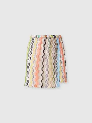Missoni Mini Skirt In Pure Viscose With Greek Motif - Multicoloured
