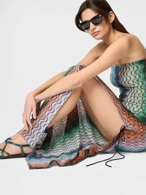 Missoni Long Cover-up With Side Slit And Greek Motif